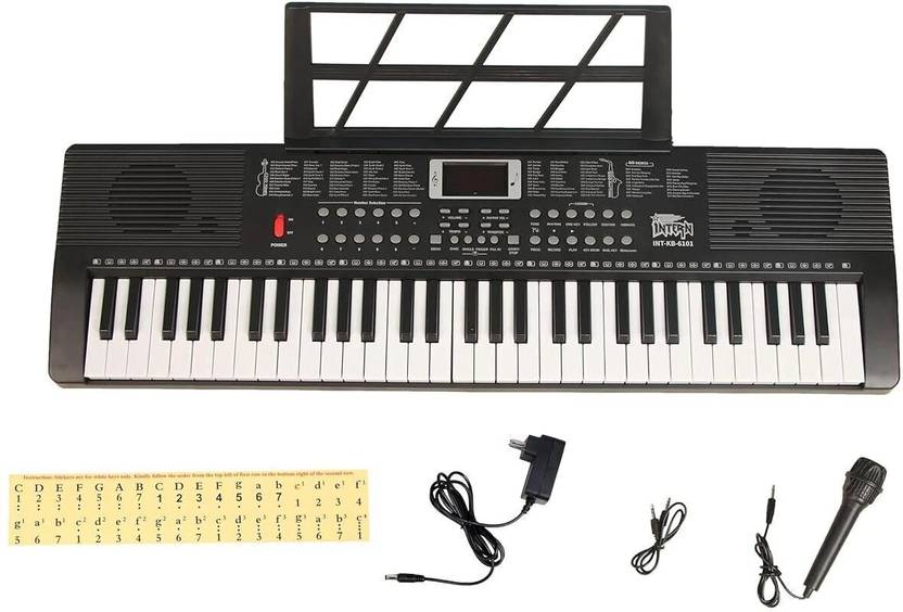 intern INT-KB 61 Keys Touch Response Portable Piano Keyboard with Mic ...