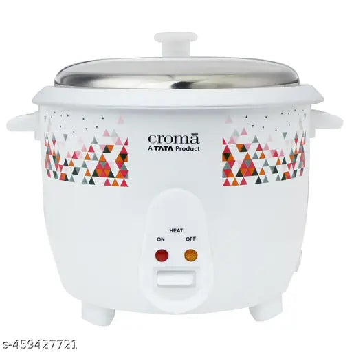 Croma 1.8 Litre Electric Rice Cooker with Keep Warm Function (White ...