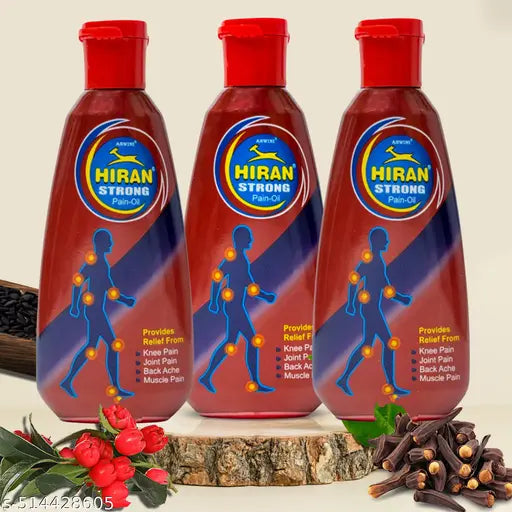 3 x 40 ml Pack of 3 Hiran Pain Relief Oil Fast-Acting Formula That Act ...