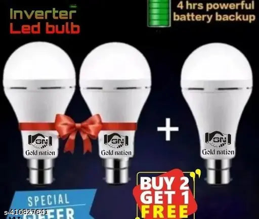 Emergency Rechargeable Led Inverter Bulb 12 Watt Pack Of 3 – Springkart